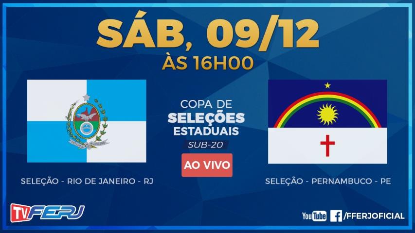 FERJ | Sub-20: TV FERJ transmite Seleção Carioca x Seleção de Pernambuco